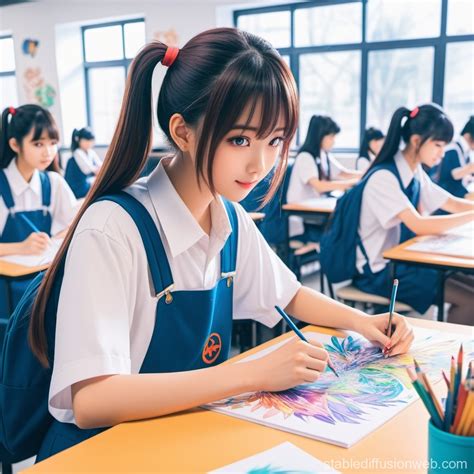 Students School Art Project Stable Diffusion Online