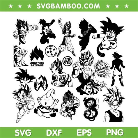 Goku Dragon Ball Z Svg Bundle Super Saiyan Goku Silhouette Svg Bundle