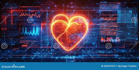 Glowing Anatomical Heart Data Visualizations Medical Technology