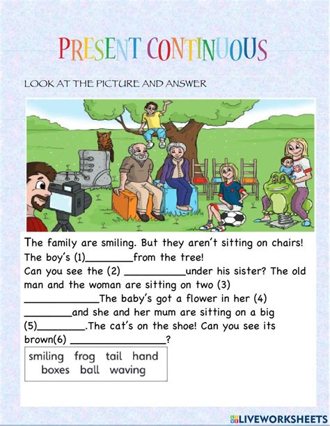 Starters Present Continuous Worksheet Live Worksheets
