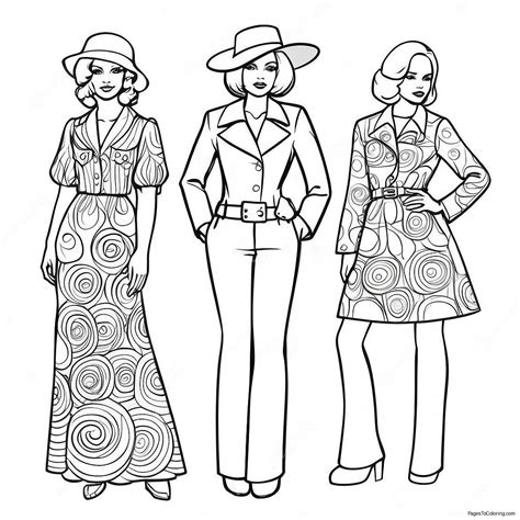 1970s Retro Fashion Coloring Page 67382 54154