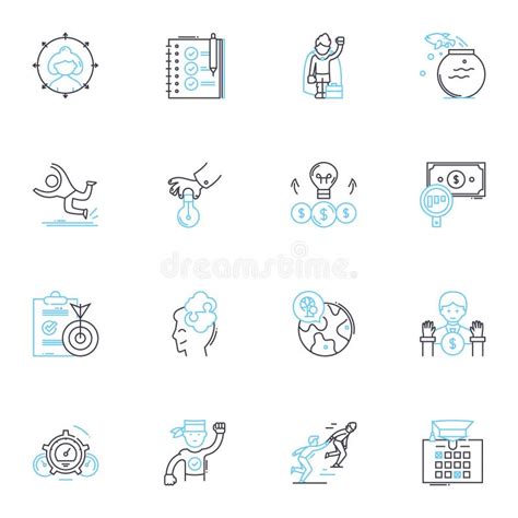 Data Metrics Linear Icons Set Analytics Metrics Statistics Kpis