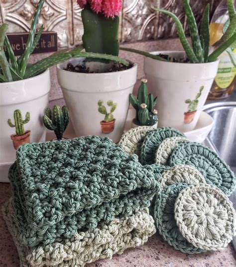 Washcloth And Face Scrubbies Sets 💚 R Crochet