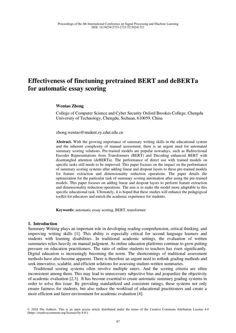 Pdf Effectiveness Of Finetuning Pretrained Bert And Deberta For Automatic Essay Scoring