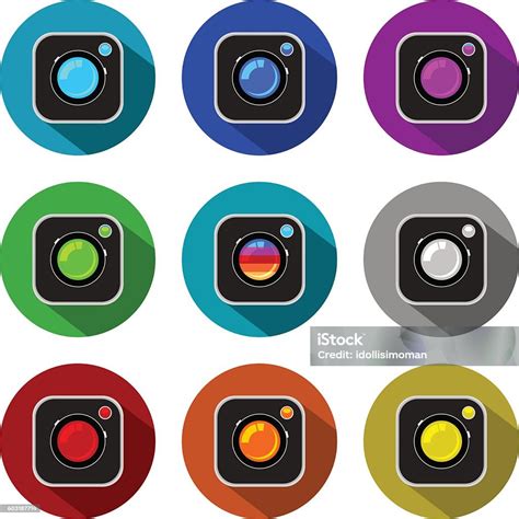Colorful Camera Icons Stok Vektör Sanatı And 2016‘nin Daha Fazla Görseli