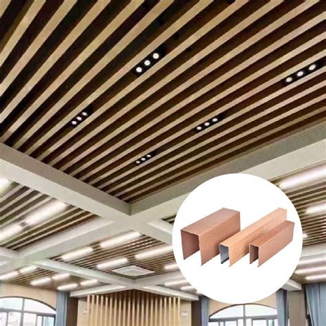 3d Decoration Aluminium Baffled Ceiling Metal Slats U Shape Aluminium