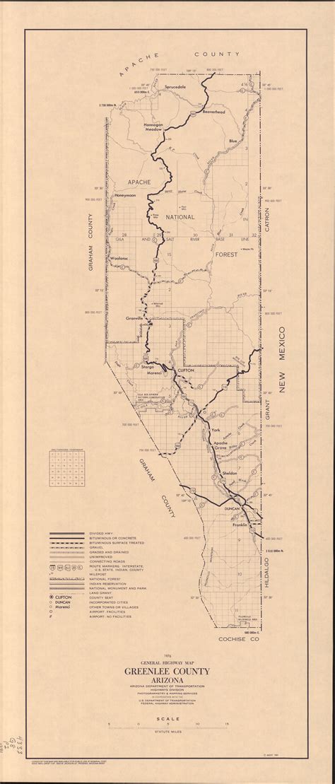 General Highway Map Greenlee County 1991 Arizona Memory Project
