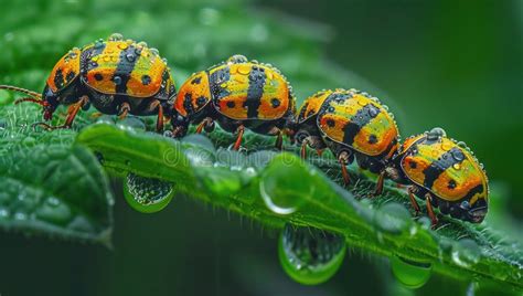 Colorado Potato Beetle Life Cycle Colorado Potato Beetle On An Green Leaf Stock Illustration