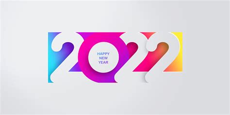 2022 년 새해 복 많이 받으는 포스터의 창조적 인 개념 축하 및 시즌 장식을위한 타이포그래피 로고 2022 디자인 템플릿 2022년에 대한 스톡 벡터 아트 및 기타