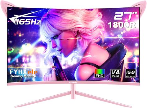 Fyhxele 27 Inch Gaming Monitor 1800r Curved Gaming Monitor