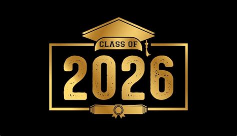 Hand Drawn Text Illustration For Class Of 2026 Graduation Class Of 2026