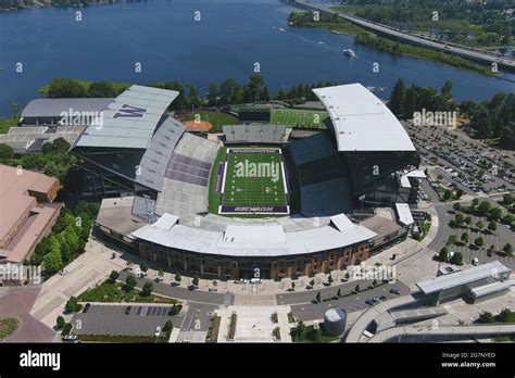 An Aerial View Of The Husky Stadium On The Campus Of The University Of Washington Wednesday