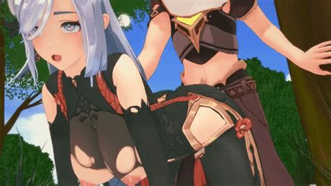 Rule 34 1boy 1girls 3d Aether Genshin Impact Animated Big Breasts