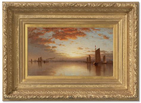Sanford Robinson Ford Sunset Over New York Bay 1873 Mutualart