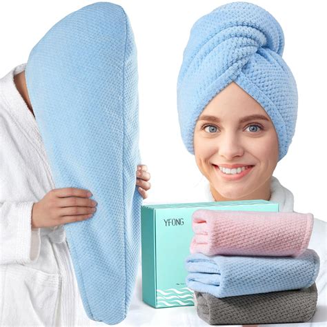 Yfong 3 Pack Large Microfiber Hair Towel Wrap 30 X 10