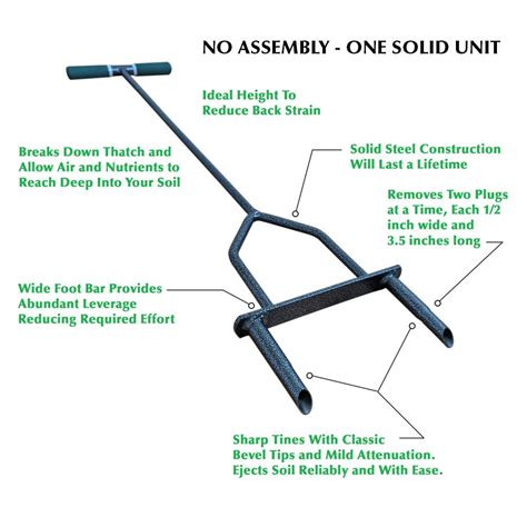 Lawn Coring Aerator Manual Grass Dethatcher Core Aeration Tool