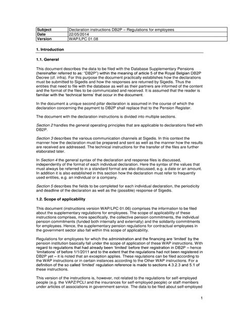 Fillable Online 1 Subject Declaration Instructions Db2p Regulations For