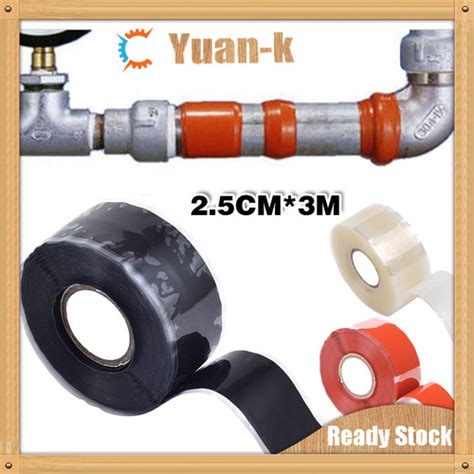 Jual 3 Meter Lakban Isolasi Pipa Ledeng Anti Bocor Waterproof Tape Pipa Bocor Penamba Silikon