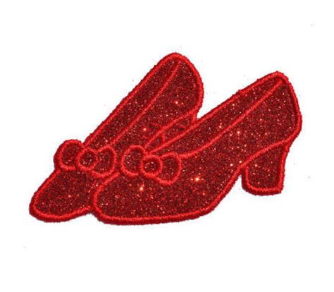 Red Ruby Slippers Shoes Sparkle Glitter Patch 5 Inch Size Etsy