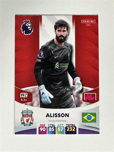 191 Alisson Liverpool Base Panini Premier League Adrenalyn Xl 2024 Car