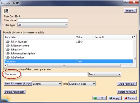 Using Multiple Value Parameters To Control CATIA Dimensions