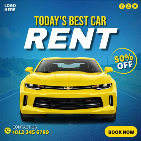 Car Rent Ads Template Postermywall