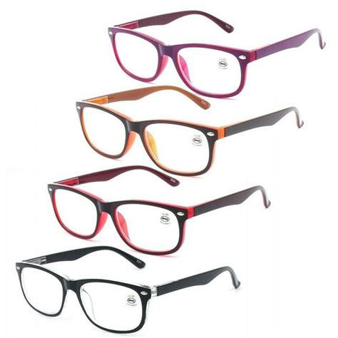 Spring Hinges Reading Glasses Rectangular Plastic Readers Retro 1 0~3