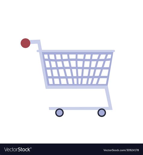 Shopping Cart On White Background Royalty Free Vector Image
