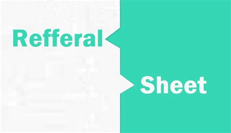 Referral Sheet Free Sheet Templates