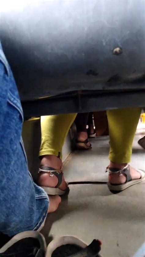 Candid Foot Trample On Bus