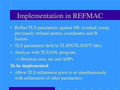 Ppt Effects Of Tls Parameters In Macromolecular Refinement Powerpoint Presentation Id3416050