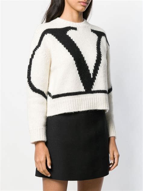 Valentino Vlogo Sweater Knitwear Women Cropped Sweater Sweaters