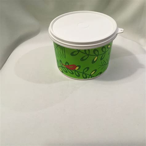Tupperware Stacking Canister Red Cardinal Bird And Leaves Canister 1 1