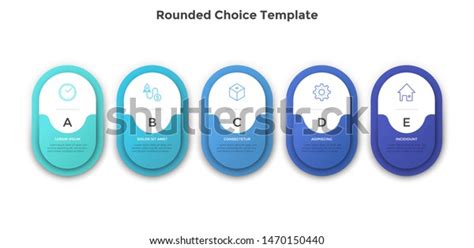 Five Rounded Elements Placed Horizontal Row Stock Vector Royalty Free 1470150440 Shutterstock