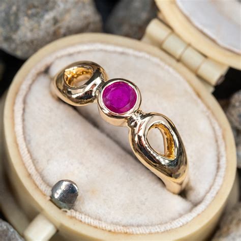 Bezel Set Ruby Ring 14k Yellow Gold