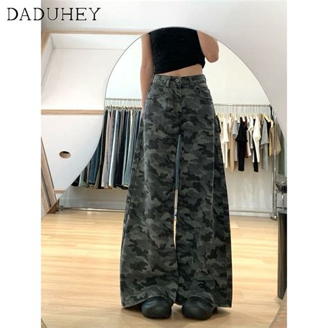 Daduhey New American Ins High Street Retro Jeans Niche High Waist Loose