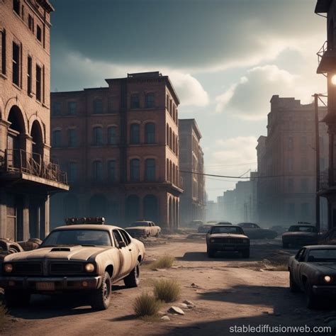 Stylized Post Apocalyptic City Stable Diffusion Online