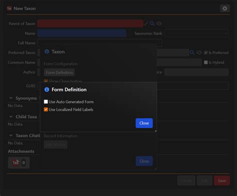 Issue Editing Taxon Form In Specify 7 Get Help Specify Community Forum