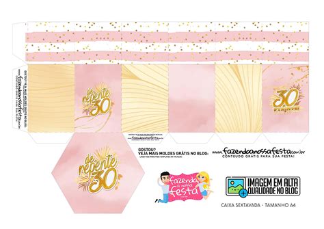 Molde Caixa Sextavada Png