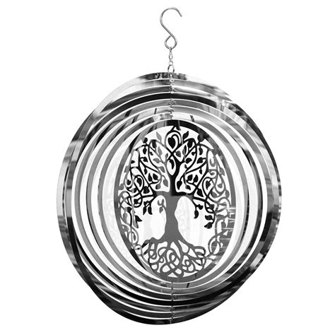 Nopt2401 Tree Of Life Stainless Steel Hanging Wind Spinner Perry Group
