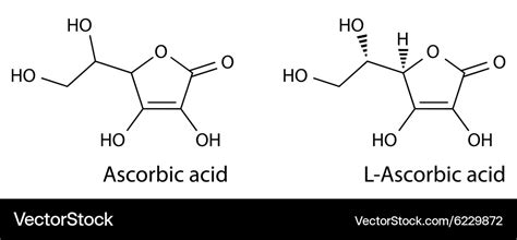 Ascorbic Acid Chemical Structure Royalty Free Vector Image