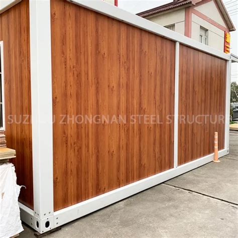 Custom Wood Grain With Eaves Windproof Container Homes Price 20ft