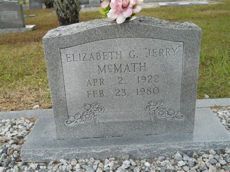 Elizabeth Geraldine “jerry” Omary Mcmath 1922 1980 Find A Grave Gedenkplek