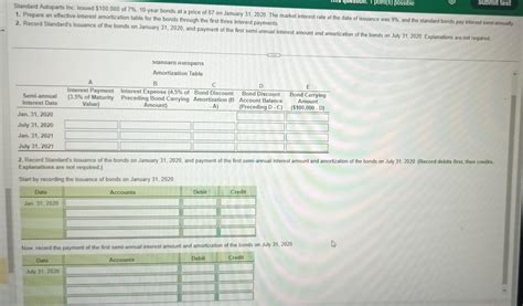 Solved 1 Prepare An Effective Interest Amortization Table