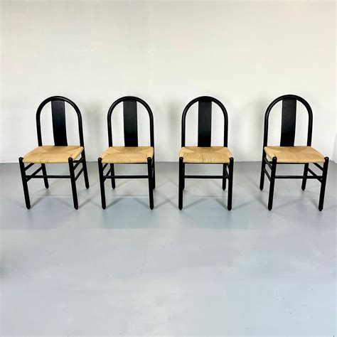 Annig Sarian Round Bend Wooden Dining Chair For Tisettanta In Black Oak