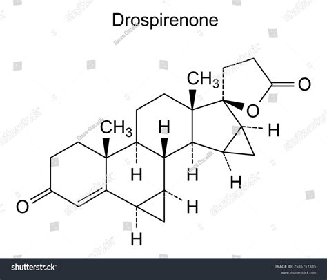 Chemical Structure Drospirenone Drug Substance Stock Vector Royalty