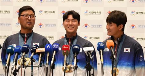 포토 김우진 이우석 김재덕 양궁 대표팀 환상 케미