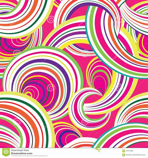 Abstract Geometric Seamless Pattern Bubble Ornamental Background Circles Wave Striped Loops