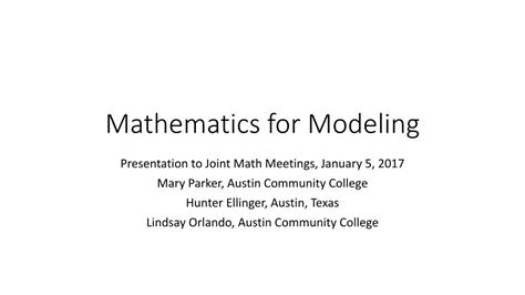Ppt Mathematics For Modeling Powerpoint Presentation Free Download