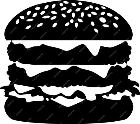 Premium Vector Burger Vector Silhouette Illustration
